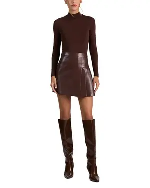 Alice + Olivia Chara Long Sleeve Mock Neck Mini Dress