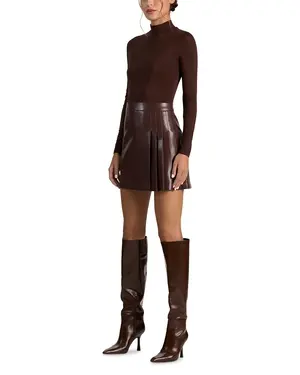 Alice + Olivia Chara Long Sleeve Mock Neck Mini Dress