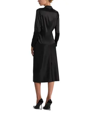 Alice + Olivia Willa 70s Collar Placket Top - Black