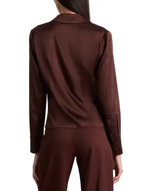Alice + Olivia Willa 70s Collar Placket Top