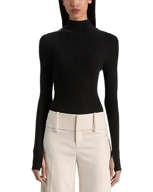 ALICE + OLIVIA Roberta Ribbed Turtleneck Sweater