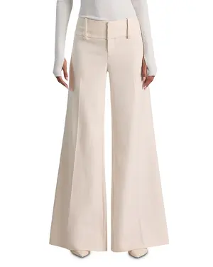 Alice + Olivia Low Rise Wide Leg Flare Pants - Chino