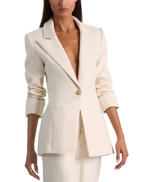 Alice + Olivia Burns Fitted Roll Cuff Blazer