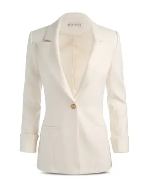 Alice + Olivia Burns Fitted Roll Cuff Blazer