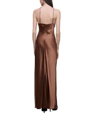 Staud Cadence Satin Halter Maxi Dress