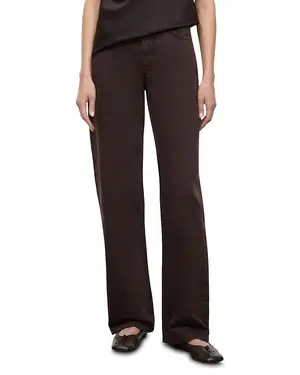 Staud Leo High Rise Straight Jeans - Earth
