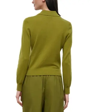 Staud Gemma Cashmere Polo Sweater