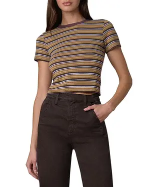 Joe's Jeans The Baby Striped Tee - Camel Multi Stripe
