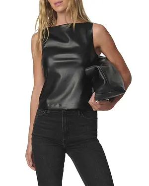 Joe's Jeans Faux Leather Boat Neck Tank Top