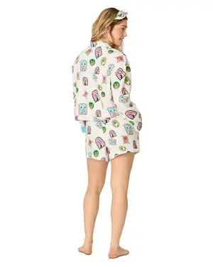PJ Salvage Dog Print Flannel Pajama Set