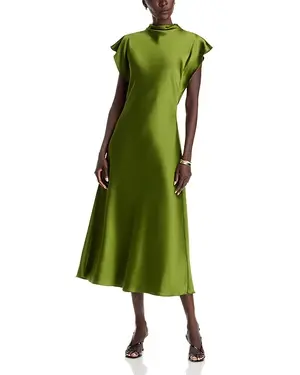 Tanya Taylor Adrien Mock Neck A Line Dress - Sprout