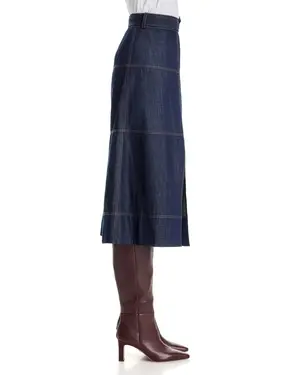 Tanya Taylor Denim Midi Skirt