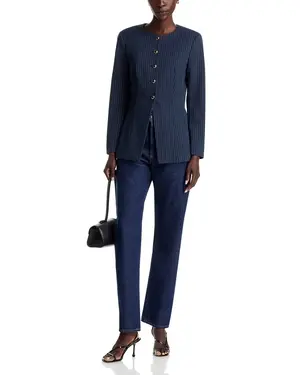 Tanya Taylor Heather Button Up Blazer