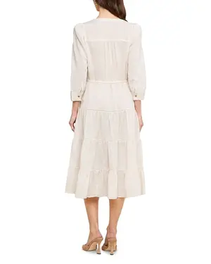 L'Agence Serafine Button Front Midi Dress