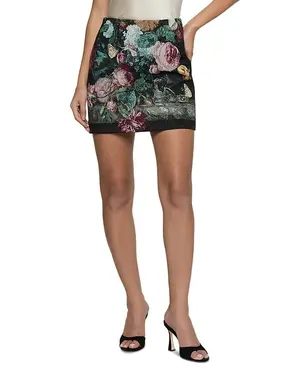 L'Agence Marseille Mini Skirt - Black Multi