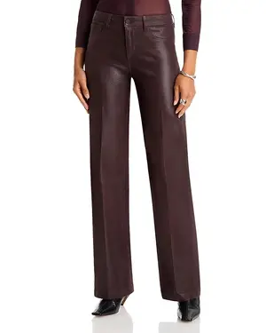 L'Agence Scottie High Rise Wide Leg Coated Jeans
