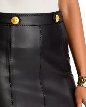 L'Agence Arlena Whipstitch Faux Leather Mini Skirt