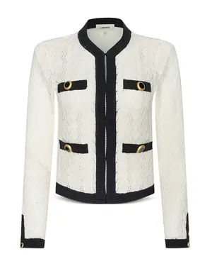 L'Agence Zephyra Cont Pointelle Cardigan Sweater