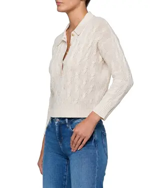 L'Agence Airy Cable Knit Wool Sweater
