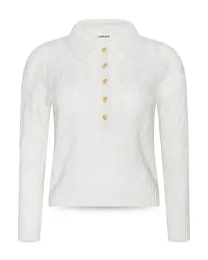 L'Agence Airy Cable Knit Wool Sweater