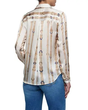 L'Agence Tyler Silk Long Sleeve Blouse