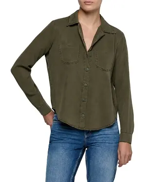 L'Agence Isla Denim Long Sleeve Shirt - Kalamata