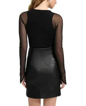 MARCELLA Carys Top With Sheer Sleeves