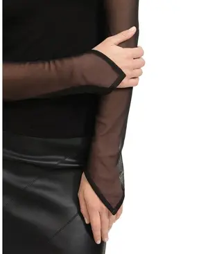 MARCELLA Carys Top With Sheer Sleeves