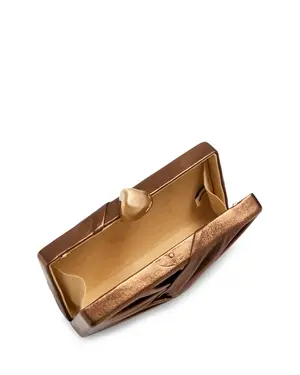 Cult Gaia Lisse Leather Clutch - Bronze