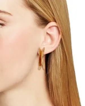 Cult Gaia Ren Large Hoop Earrings - Brushed Brass