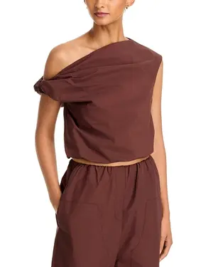 Paris Georgia Asymmetrical Neck Top - Mocha