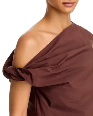 Paris Georgia Asymmetrical Neck Top - Mocha