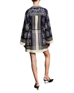 ALEMAIS Banderra Printed Linen Mini Dress