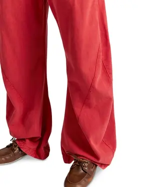 Free People Spotlight Washed Wide Leg Pants - Red Clay