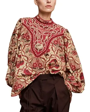 ALEMAIS Kenny Printed Blouse - Red