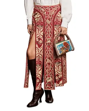 ALEMAIS Kenny Printed Maxi Skirt - Red