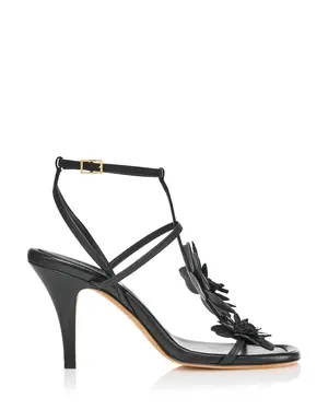 Zimmermann Belara Leather Flower High Heel Sandals