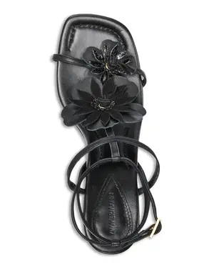 Zimmermann Belara Leather Flower High Heel Sandals