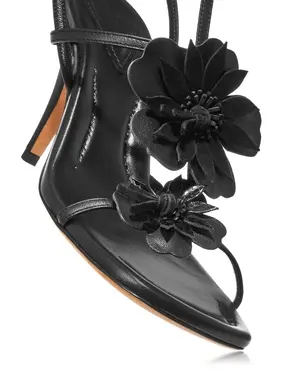 Zimmermann Belara Leather Flower High Heel Sandals