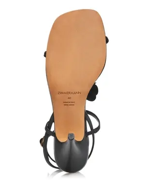 Zimmermann Belara Leather Flower High Heel Sandals