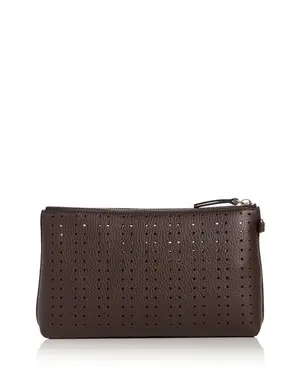 Valentino Garavani Vlogo Perforated Leather Pochette Pouch