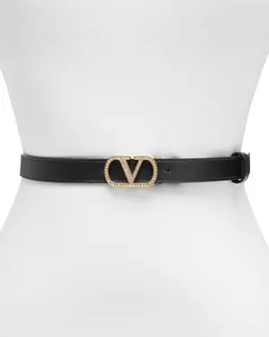 Valentino Garavani Vlogo Leather Belt