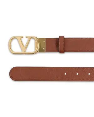 Valentino Garavani Vlogo Reversible Leather Belt
