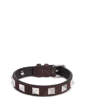 Valentino Garavani Rockstud Leather Bracelet - Brown