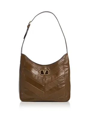 Valentino Garavani Vlogo Medium Leather Hobo Bag - Green