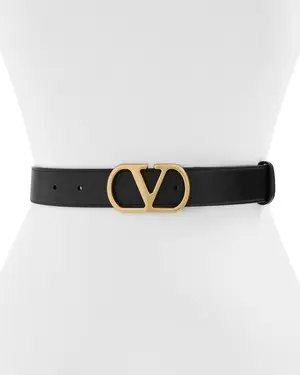 Valentino Garavani Vlogo Leather Belt