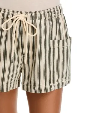Rag & Bone Emery Stripe Shorts - Greenstripe