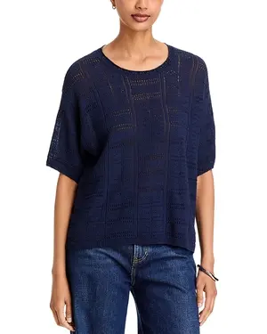 Rag & Bone Morgan Elbow Sleeve Crewneck Sweater - Navy