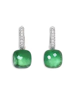 Pomellato 18k Nudo Earrings With Prasiolite, Green Agate & Diamonds