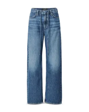 Rag & Bone Phoebe Cotton Drawstring Wide Leg Jeans - Floyd